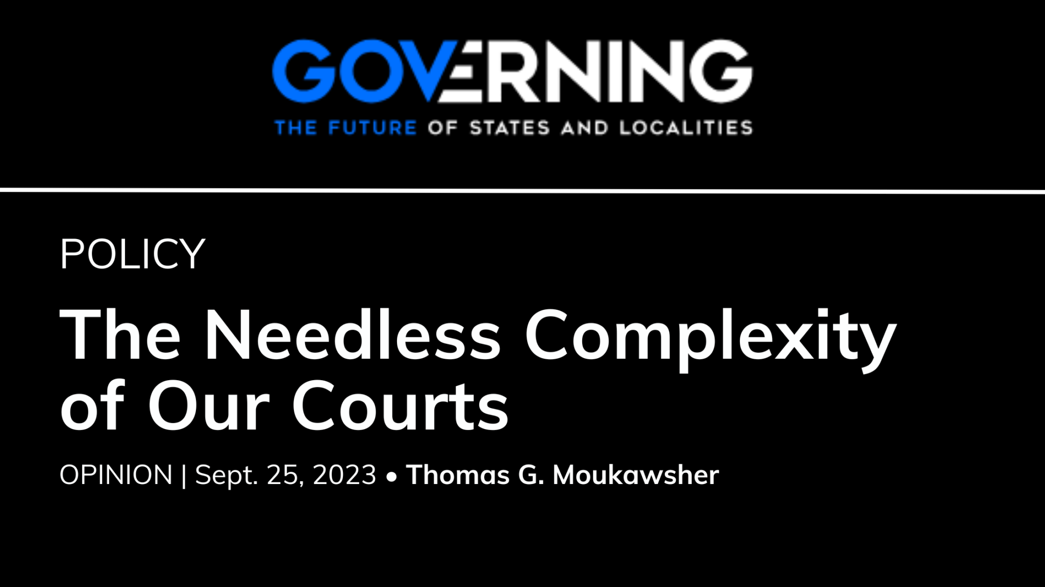 The Needless Complexity of Our Courts | Governing - Thomas G. Moukawsher